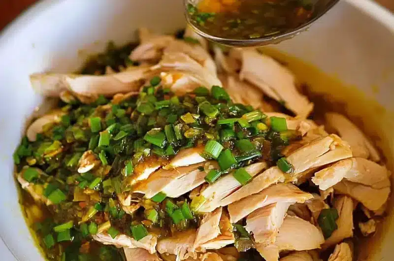 Poached Chicken with Scallion Ginger Sauce: An Incredible Secret Recipe ...