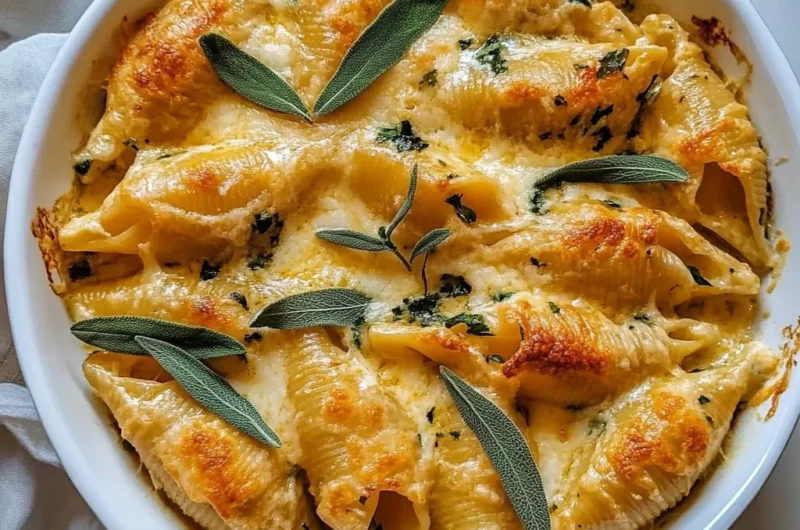 Pumpkin & Gouda Stuffed Shells With Brown Butter & Sage Alfredo Sauce ...