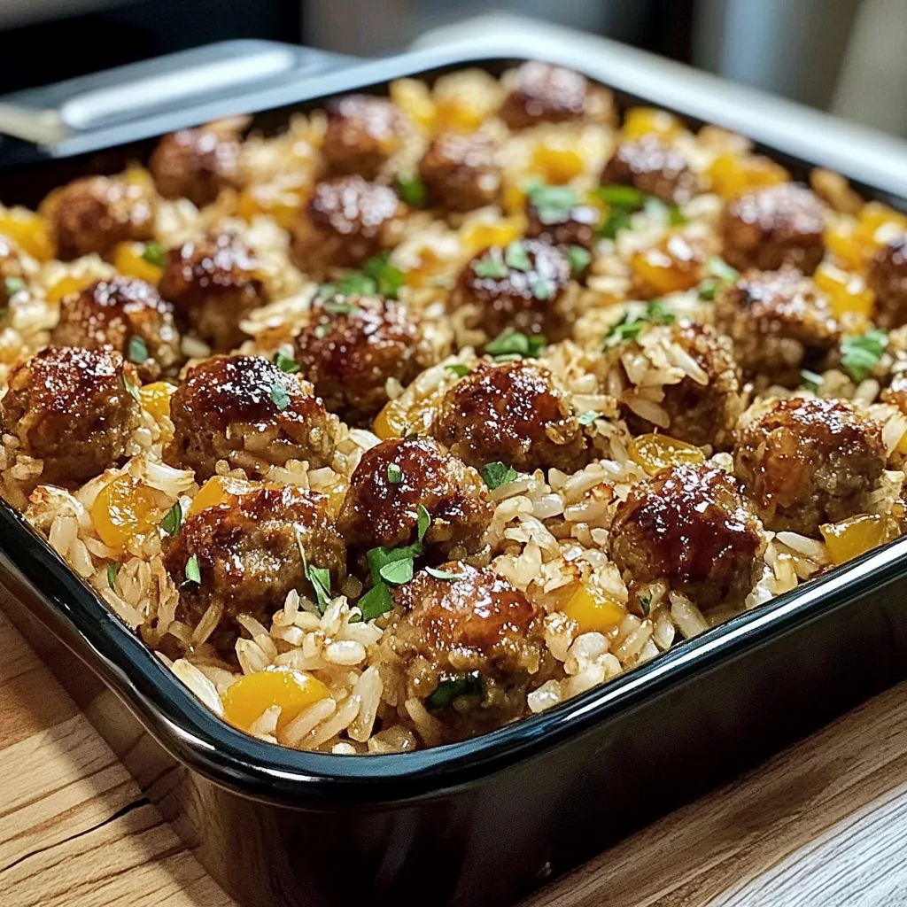 Honey Garlic Meatball Rice Bake: An Incredible Ultimate Recipe - Simple ...